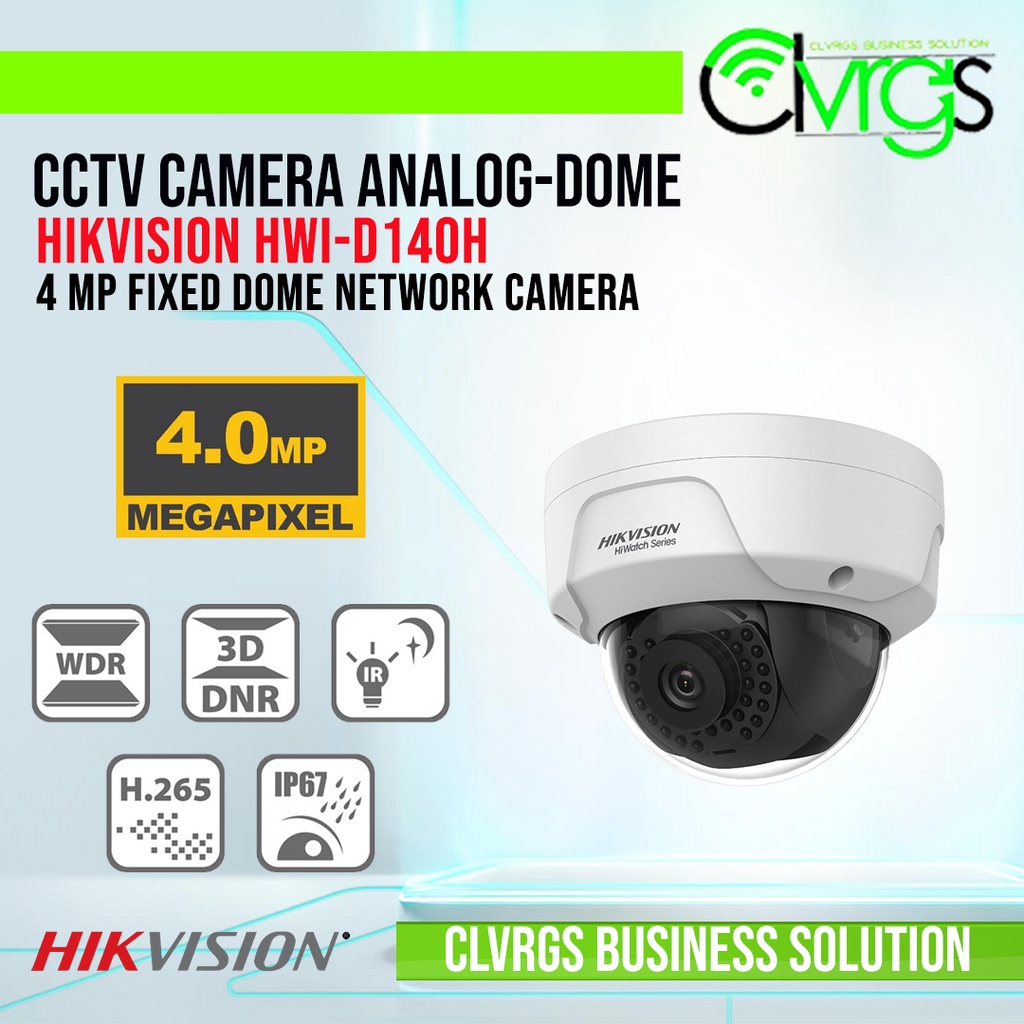 HIKVISION HWI-D140H 4 MP Fixed Dome Network Camera | Shopee Philippines