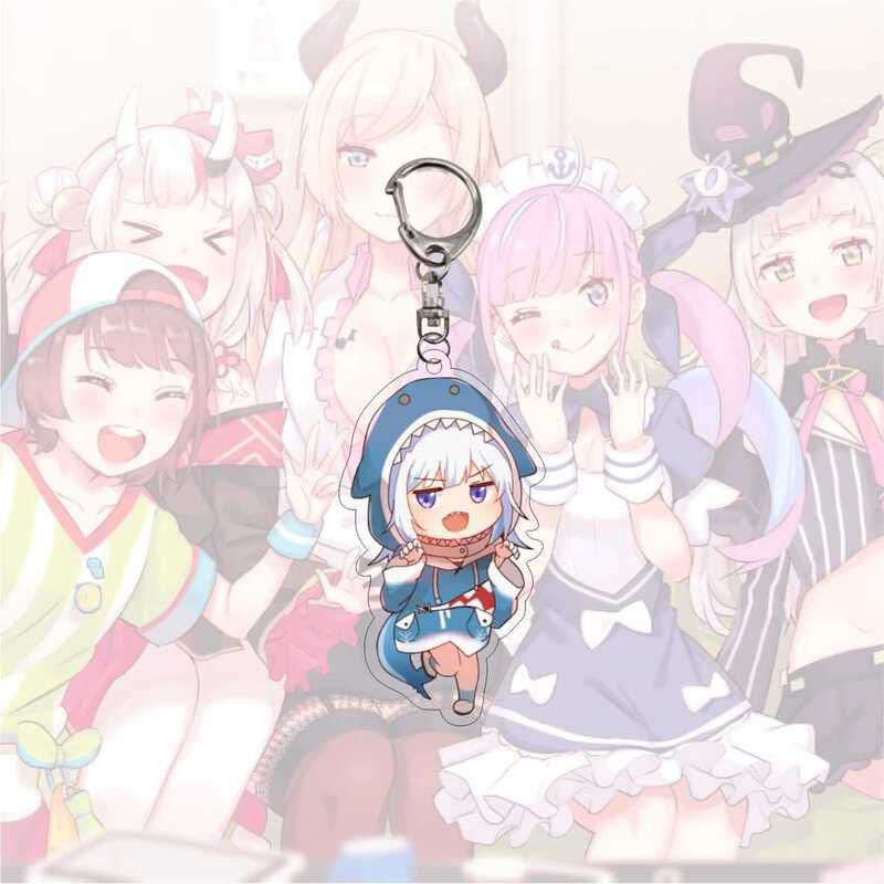 Hololive Vtuber Keychain Anime Figure Pendant Gawr Gura Mori Usada ...