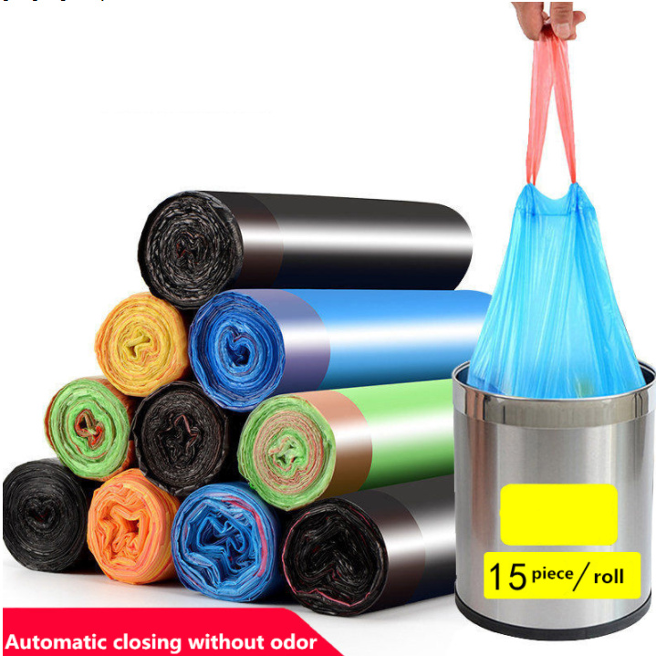 BS 15pcs/roll Drawstring Garbage Trash Bags (YELLOW COLOR) | Shopee ...