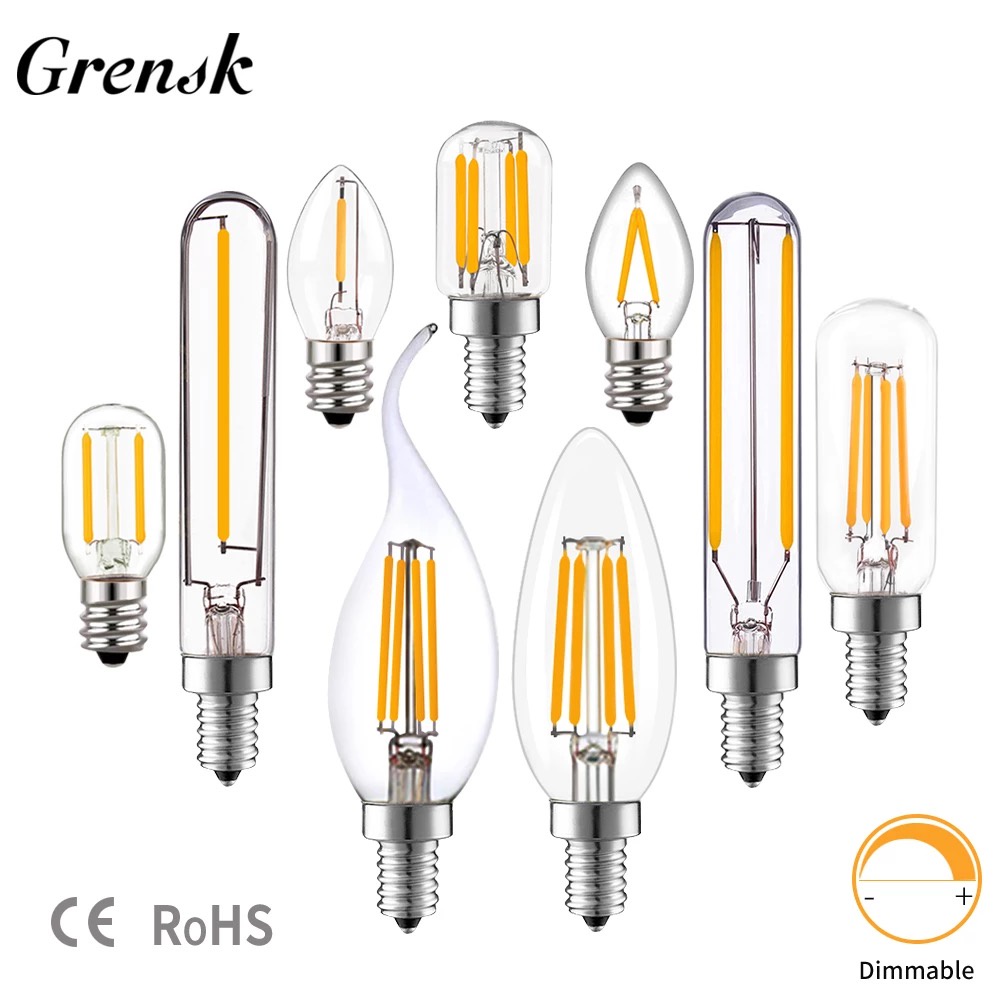 Grensk T20 Tubular LED Filament Bulbs 1W 2W E12 E14 110V 220V 2200K ...
