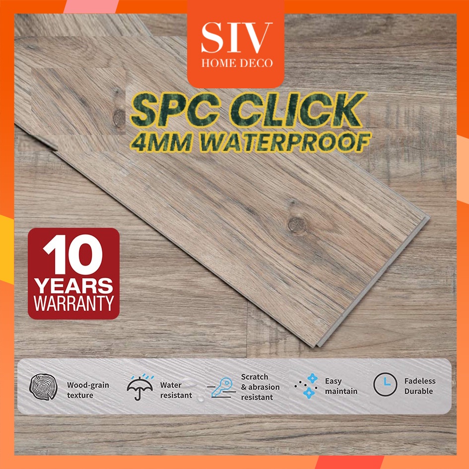 Siv 1015 Pcs 4mm Spc Flooring Waterproof Vinyl Planks Floor Tiles With Interlocking System