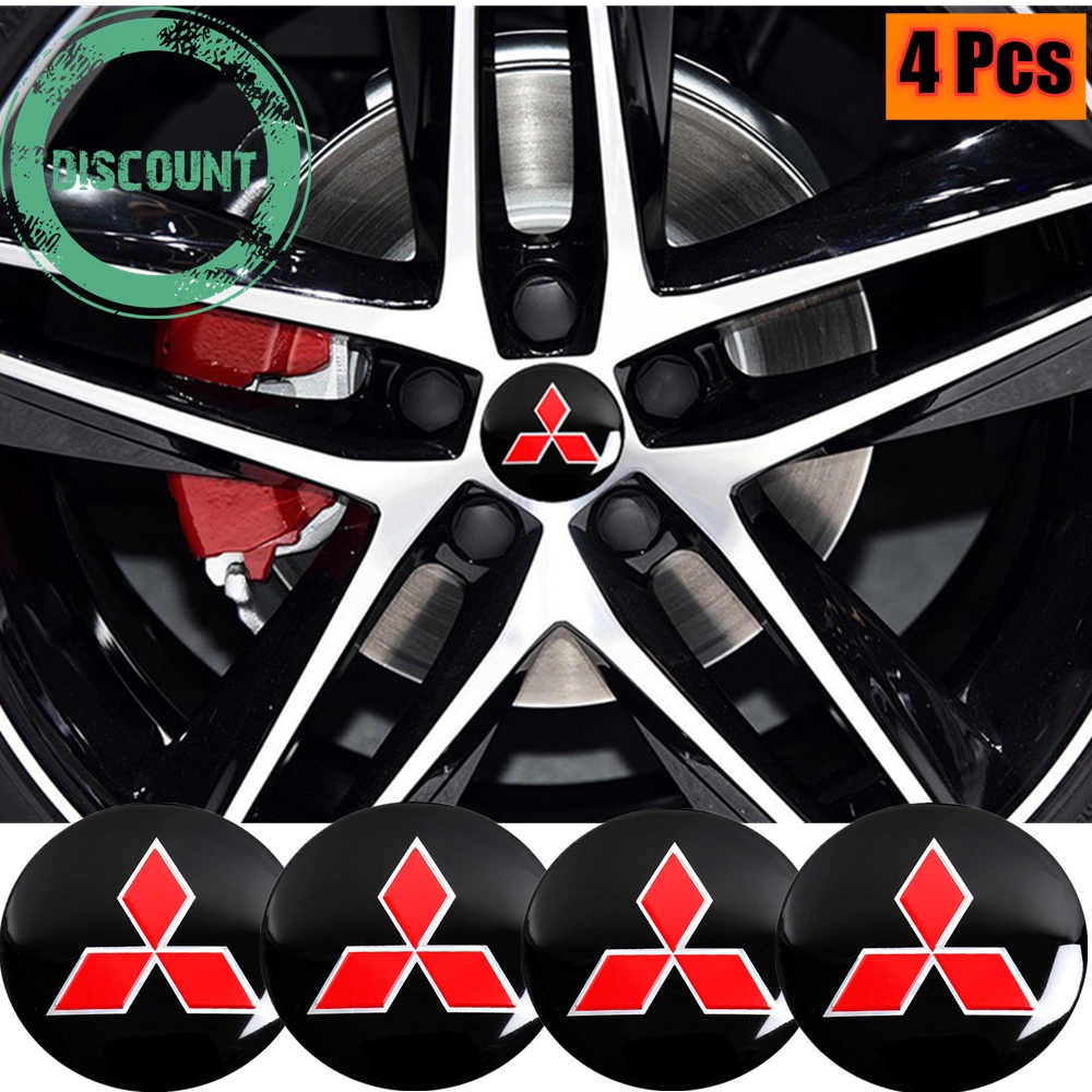 4Pcs/Set 56mm Mitsubishi Car Hub Stickers Ralliart Modification Car ...