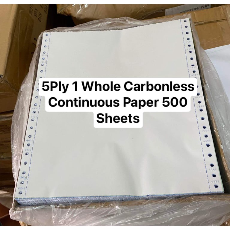 5Ply Carbonless Continuous Form Paper 1 Whole 500 Sheets 11inch x 9 ...