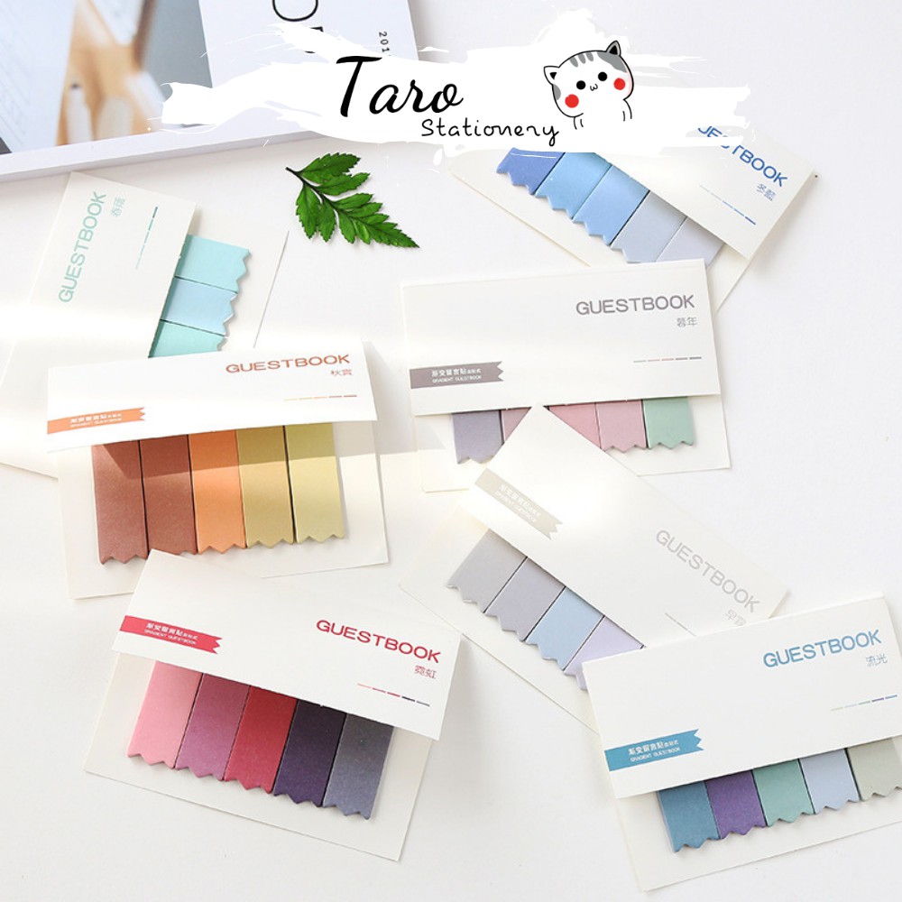 Sticky note / note Paper note / Bookmark Guestbook N03 Wavy Edge pastel ...