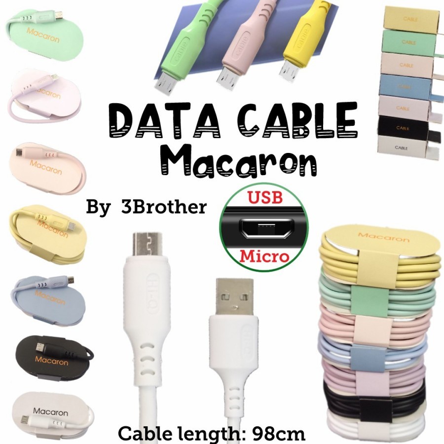 Macaron Fast Charging Data Cable Macaron Line - Micro USB Cable ...