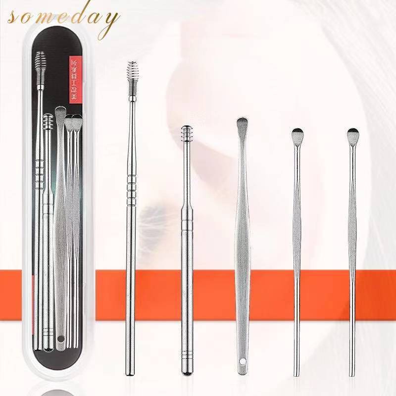 Someday 5 Portable Ear Cleaner Set Earpick Ear Wax Remover Ear Curette ...
