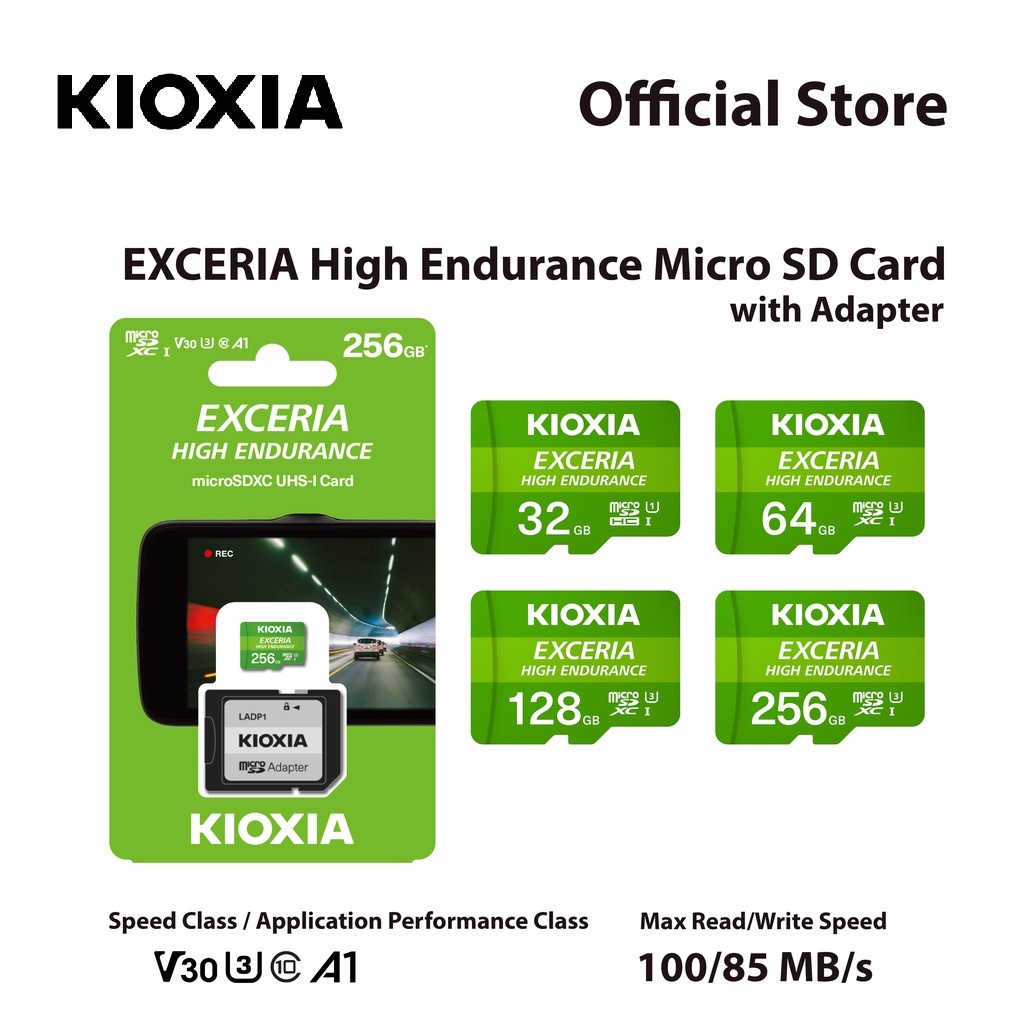 KIOXIA Exceria High Endurance Micro SD Card R100/W85 With SD Adapter 32gb 64gb 128gb 256gb ...