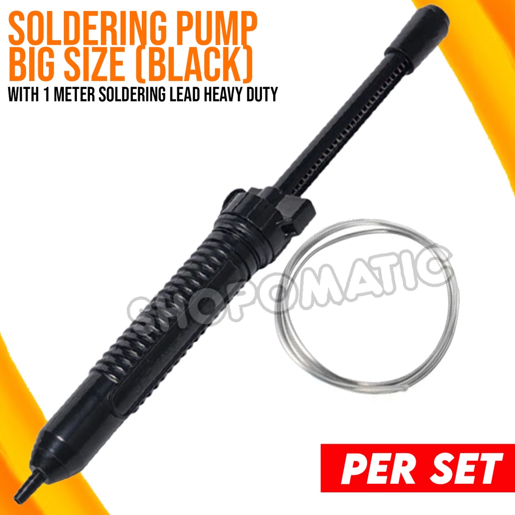 🟧Soldering Pump Big Heavy Duty Desoldering Tool Black With 1 Meter ...