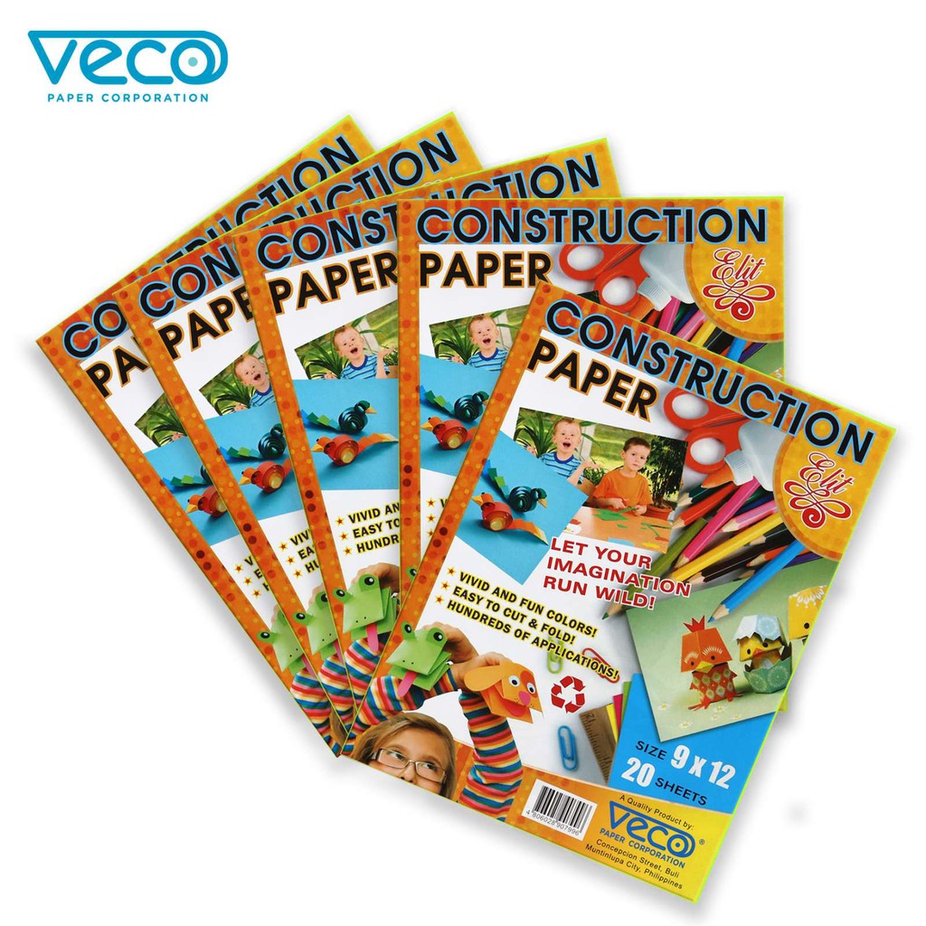 Veco Construction Paper 20sheets 9inx12in (5sets) | Shopee Philippines