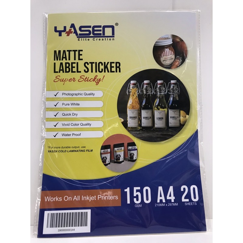 MATTE label sticker 150 GSM A4（5pack）（100pcs） | Shopee Philippines