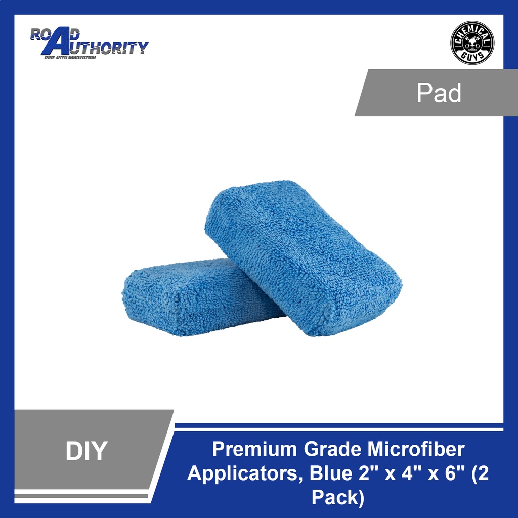 Chemical Guys Premium Grade Microfiber Applicators, Blue 2" X 4" 6" (2 ...