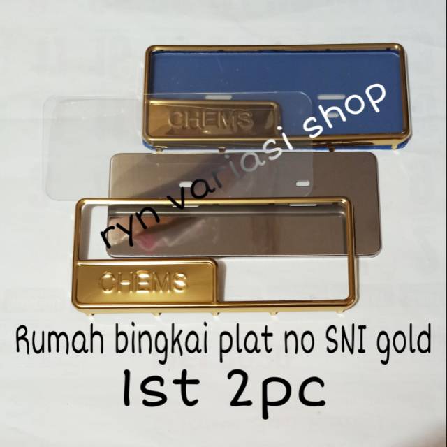 Gold number plate frame with Thai writing, SNI number plate frame ...