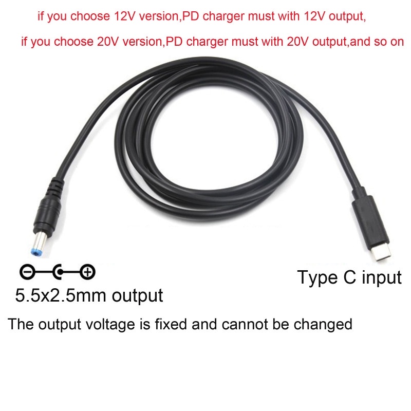 USB C Type C PD to 12V 5.5x2.1mm Power Supply Cable for Wireless Router ...