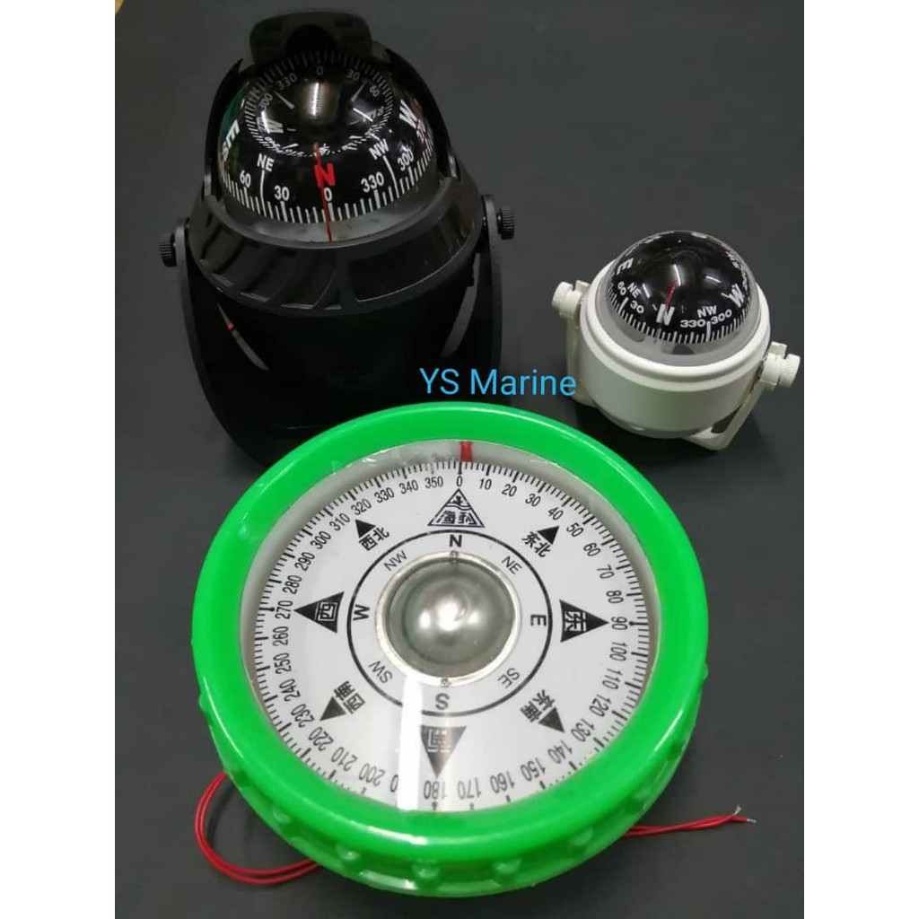 Kompas Bot Laut, kereta / Sea Marine Compass Portable Electronic Boat Car Vehicle Compass ...