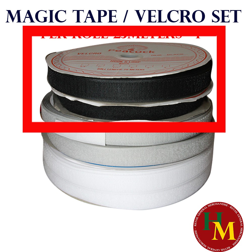Velcro / Magic Tape Set Male & Female Loop Hook - Multiple Colors ...