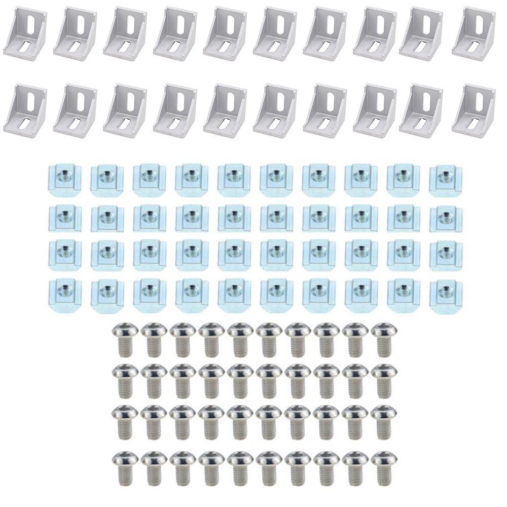 4040 Aluminum Profile Connector Set: 20pcs 4040 Corner Bracket + 40pcs ...