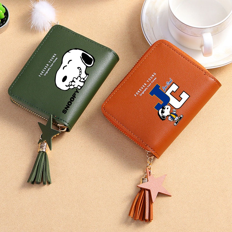 Snoopy Wallet Card Wallet Korean Square Wallet Short Zipper Wallet ...