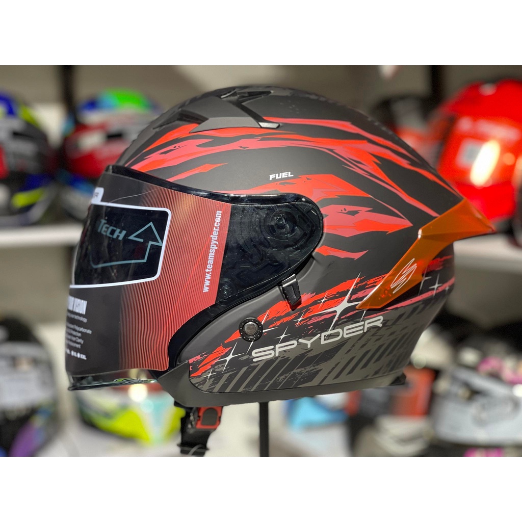 SPYDER FUEL S1 Half-Face Helmet with Dual Visor (Free Clear Visor ...