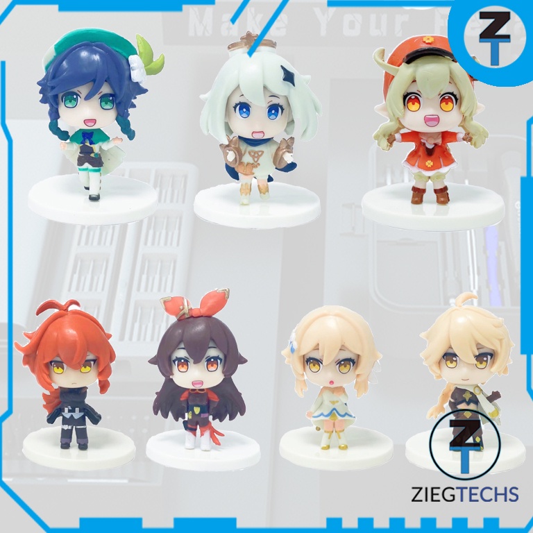 Genshin Impact Paimon Diluc Venti Amber Traveler (Aether) (Lumine ...