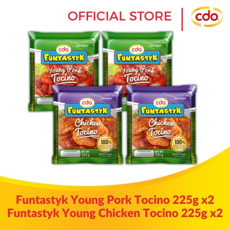 CDO Funtastyk Tocino Bundles (2x Young Pork Tocino 225g + 2x Chicken Tocino 225g) | Shopee ...
