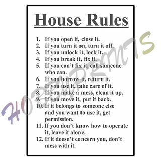 Laminated Signages | House Rules | Signage | Sign Boards | Shopee ...