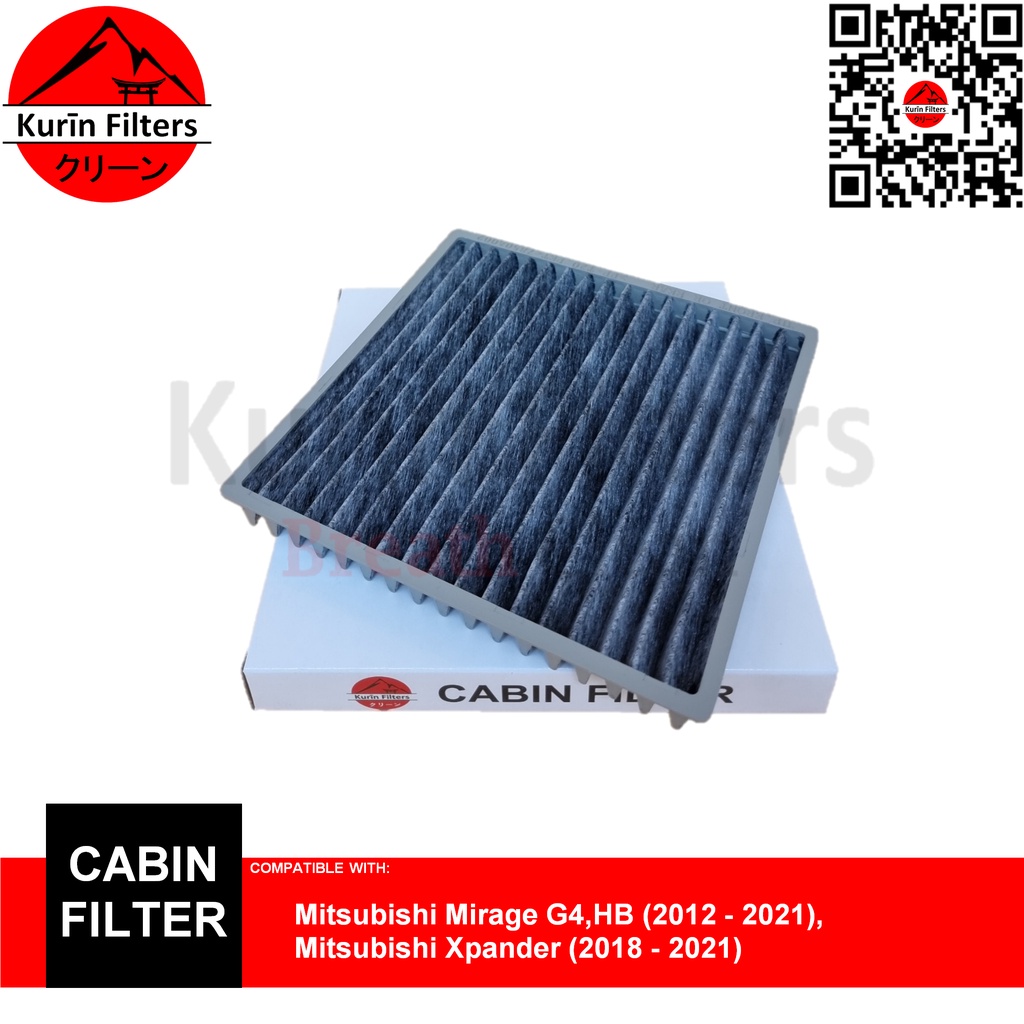 KURIN Charcoal AC Cabin Filter for Mitsubishi Mirage G4/HB (2012-2021 ...