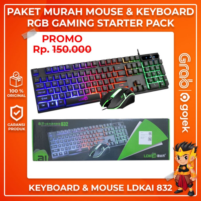 LDKAI 832 Semi Mechanical Mouse LED RGB Gaming Keyboard Bundling ...