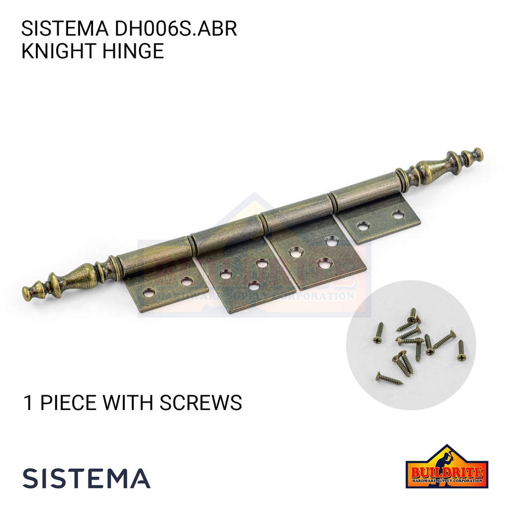 SISTEMA DH006S.ABR 240 mm Antique Brass Steel Knight Hinge for Cabinet ...