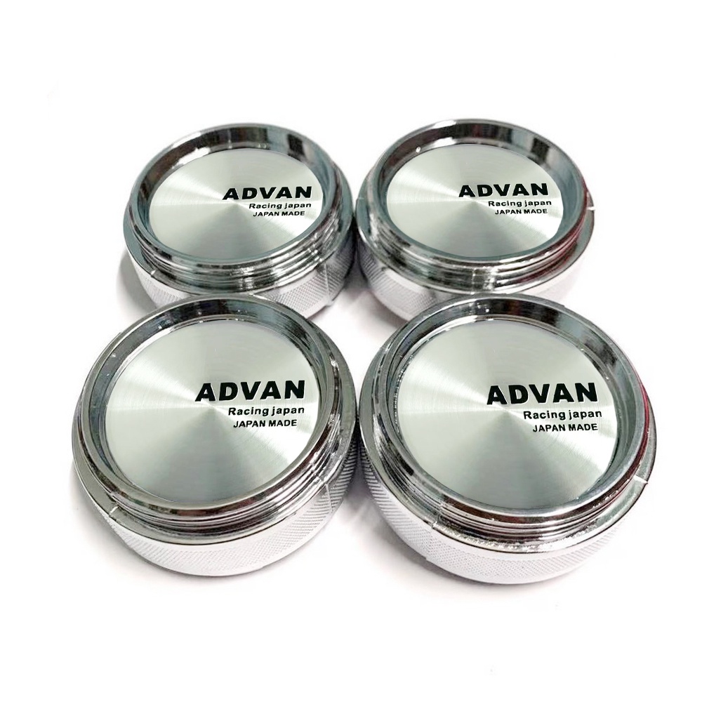4pc 66mm Advan Wheel Center Cap Chrome/Black Sports Wheel Hub Cap Cover ...