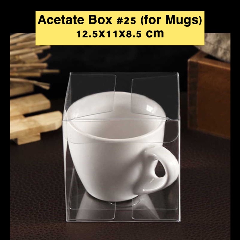 10pcs Acetate Box #25 12.5×11×8.5 cm (For mugs) transparent Box ...
