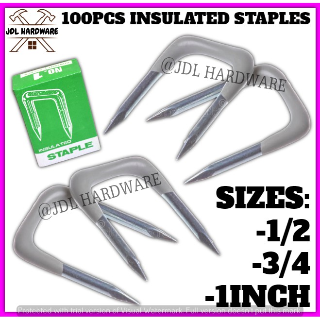 2318 100PCS/1BOX Insulated Staples Wire For Electrical Wire Clamp ...