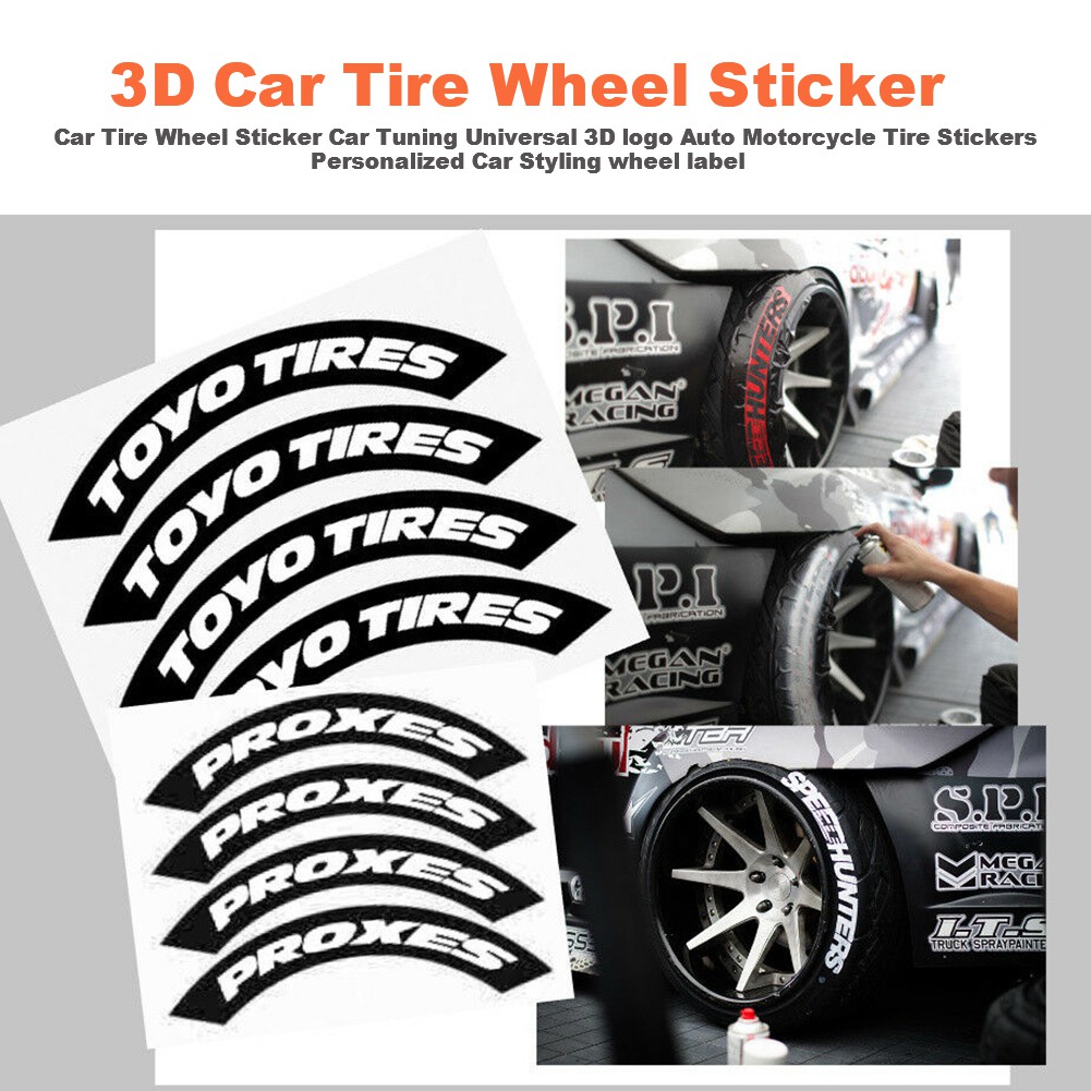 Car Tire Wheel Sticker Car Tuning Universal 3D logo Auto Motorcycle ...