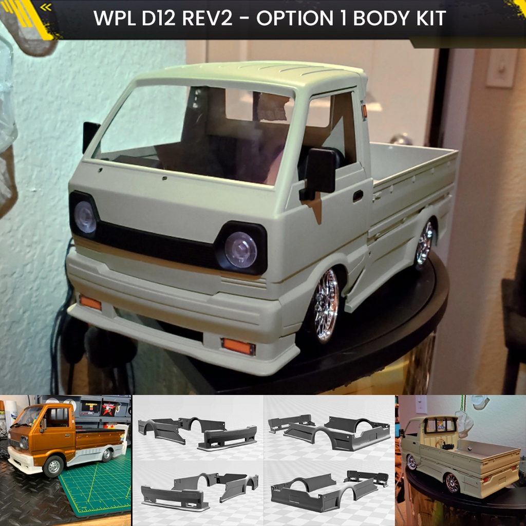 WPL D12 Body Kit Set Rev2 Option 1 Scale 1:10 - Body Kit Part RC Drift 3D Print | Shopee Philippines