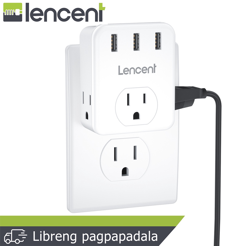 LENCENT 3 Prong Multi Plug 3 USB Charger Extender 3 Outlets with 3 USB ... LENCENT 3 Prong Multi Plug 3 USB Charger Extender 3 Outlets with 3 USB ...