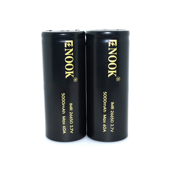 Lithium ion Enook 26650 5000mAh max 60A 3.7V rechargeable battery cells ...
