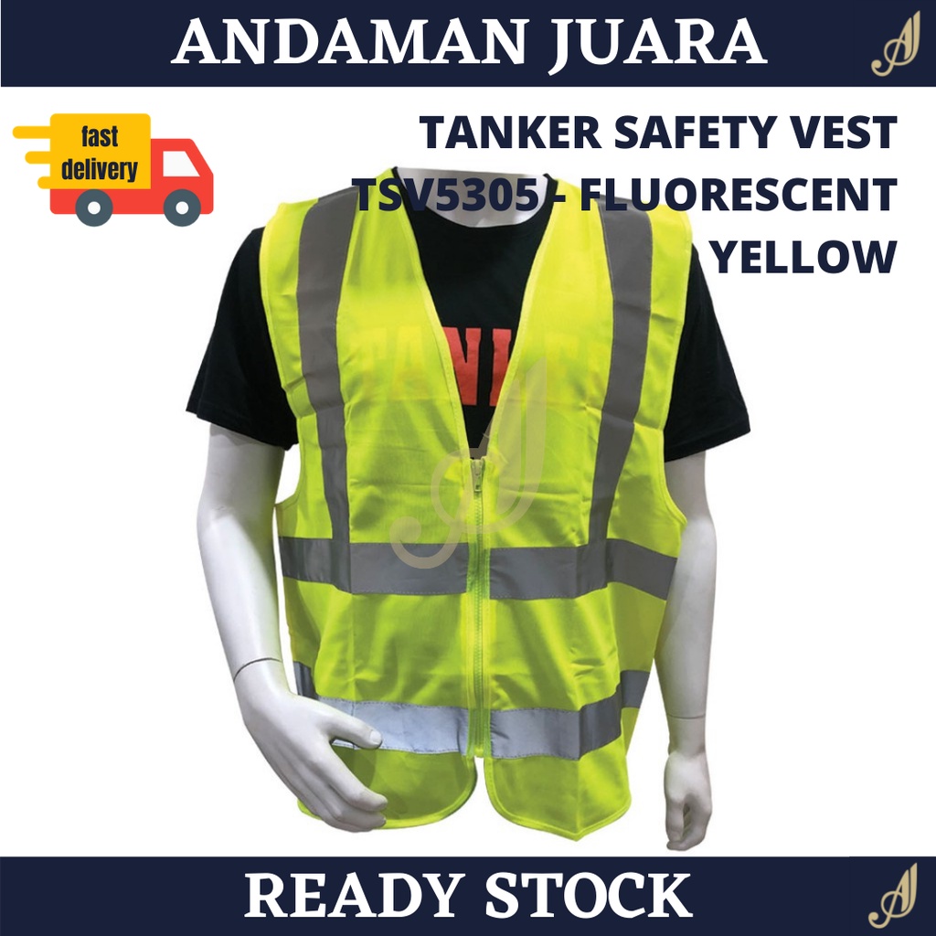 Tanker Safety Vest TSV5305 - Fluorescent Yellow | Shopee Philippines
