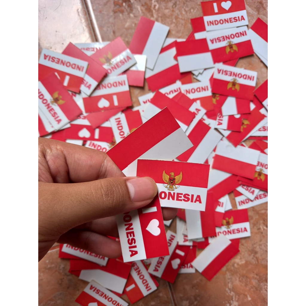 100pcs Indonesian Flag Cheek Stickers | World Cup Cheek Patch | Ball ...