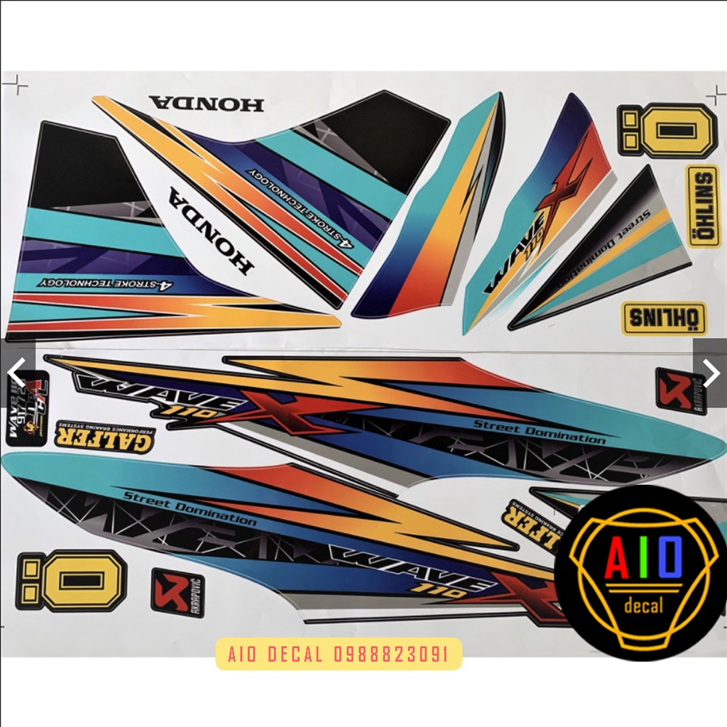 [Type 1] Wave X 110cc Removable Sticker Super Color (2017-2021) - Real ...