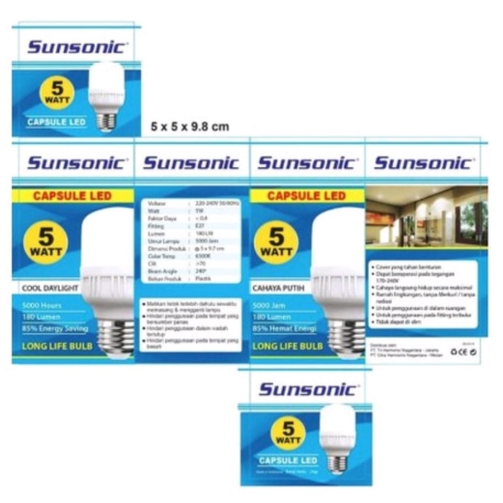 Sunsonic 5 watt LED Capsule Light Bulb | Shopee Philippines