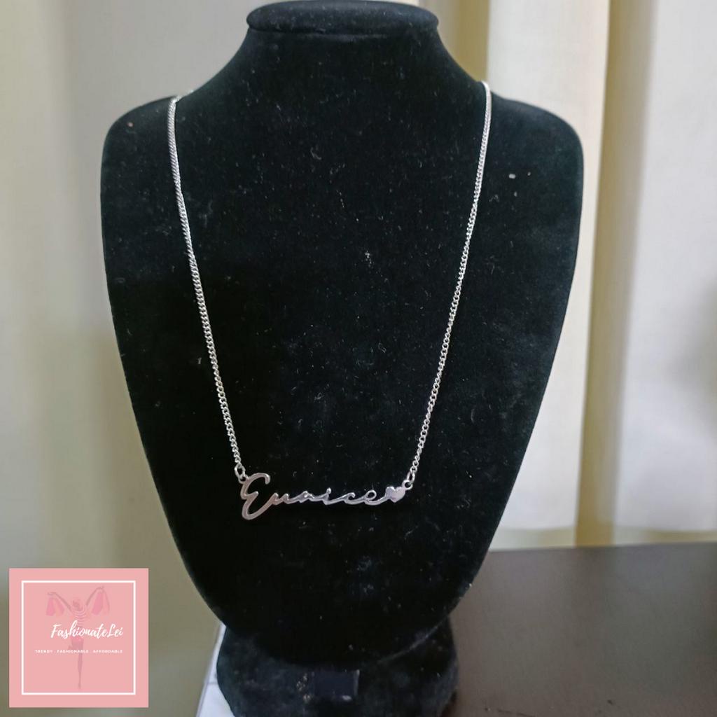 Personalized Name Necklace Stainless Barbada Chain | Shopee Philippines