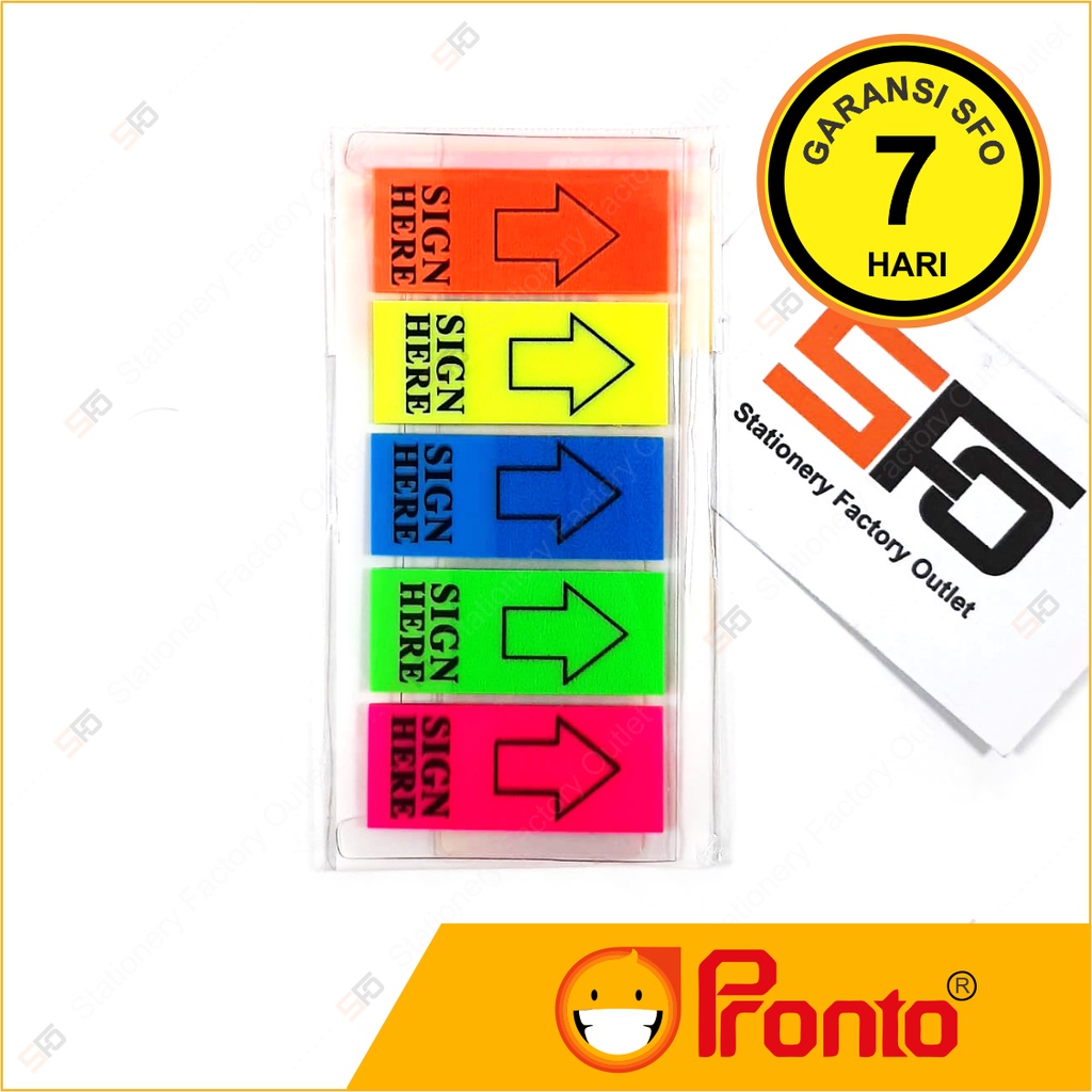 Index Tabs 5 Colors Pronto - Sign Here Post It - SFO Semarang Official ...
