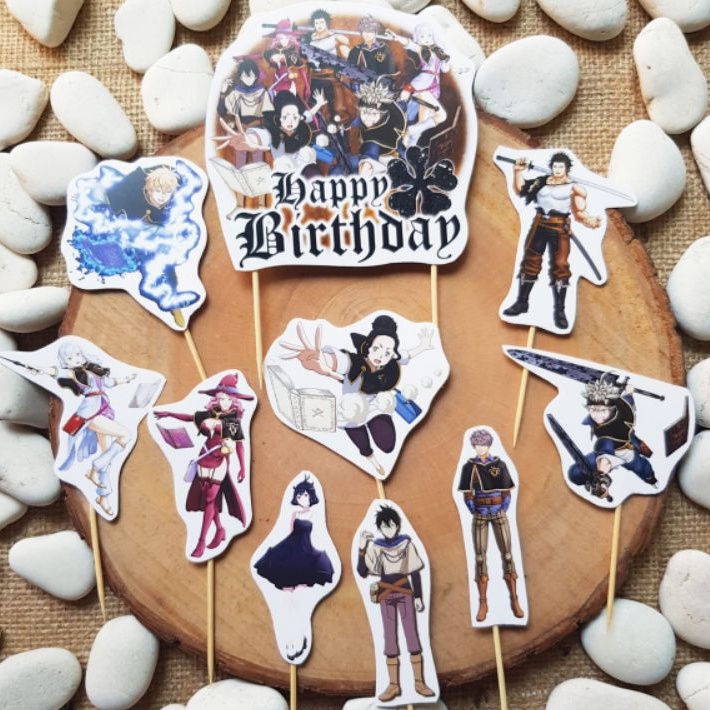 Topper toper cake decoration topper happy birthday Black Clover Anime ...