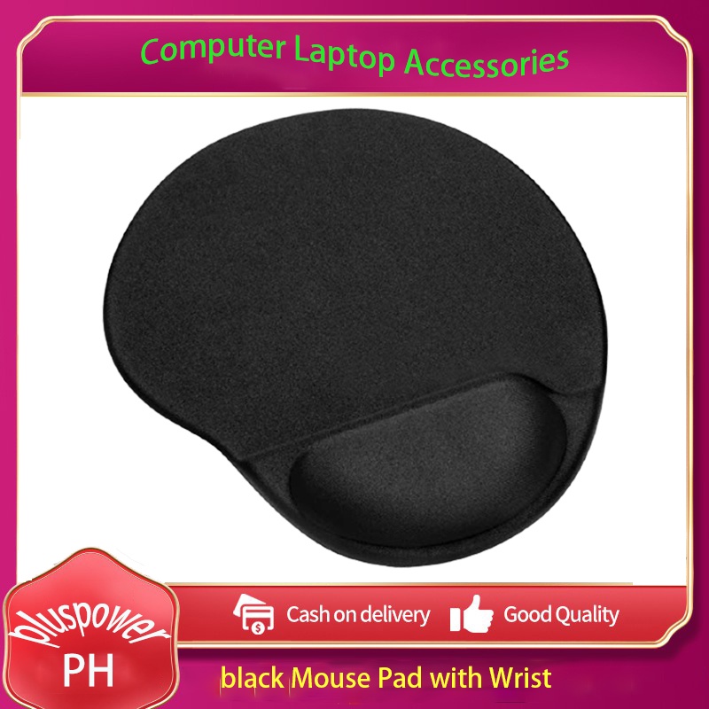 black Mouse Pad with Wrist Rest Support Gaming Mouse Pad with Cloth ...