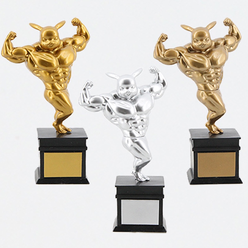 Pokemon bodybuilding muscle Pikachu hand-made three-color golden man ...