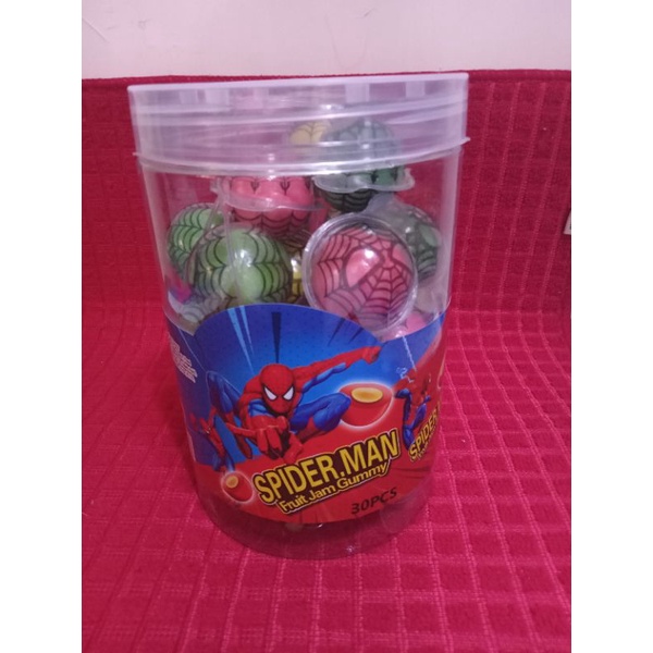 Fruit jam gummy candy 30pcs / 1 garapon ( Spider man) | Shopee Philippines