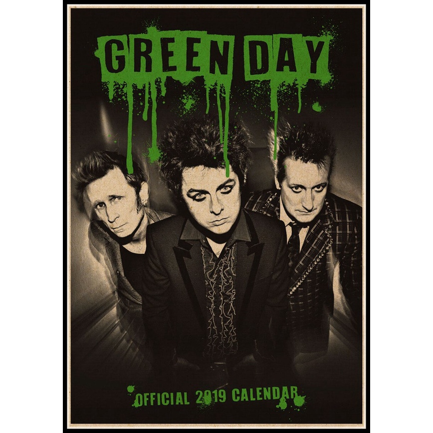 Vintage Poster Green Day Rock Band Retro Poster Music Guitar Matte ...