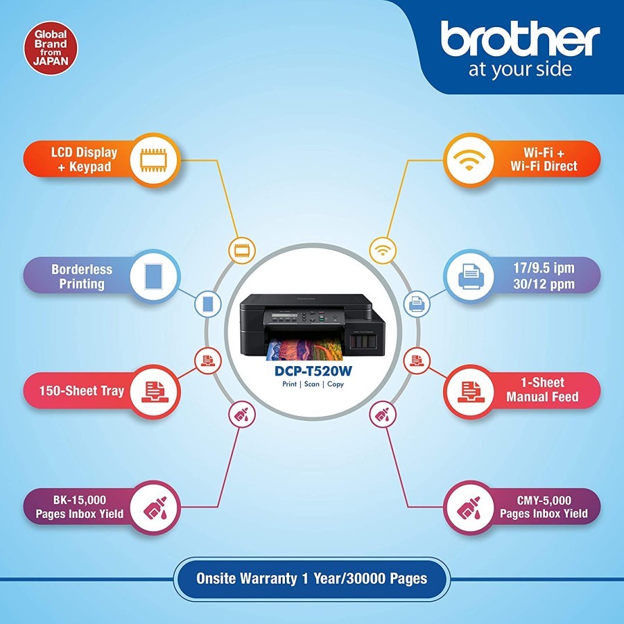 BROTHER DCP-T520W WIFI t520 wireless ink tank PRINTER | Shopee Philippines
