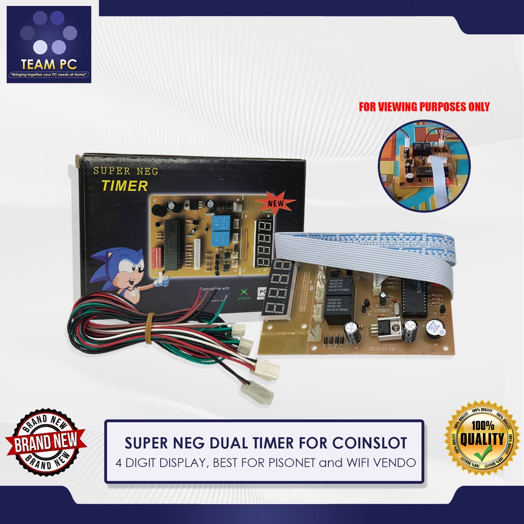SUPER NEG DUAL TIMER FOR COINSLOT, 4 DIGIT DISPLAY, BEST FOR PISONET ...