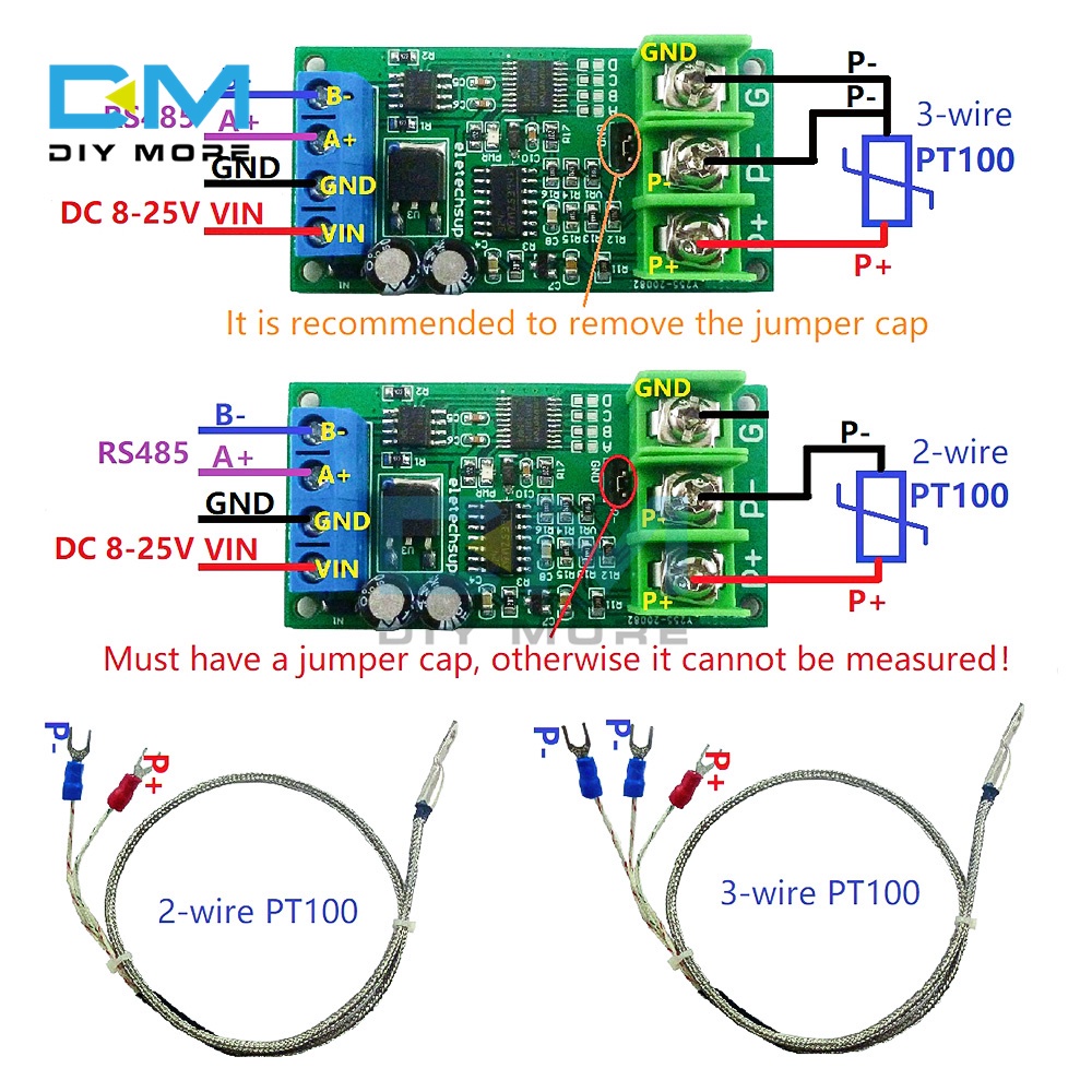 DC 12V PT100 RTD Converter RS485 Modbus Rtu Temperature Sensor | Shopee ...