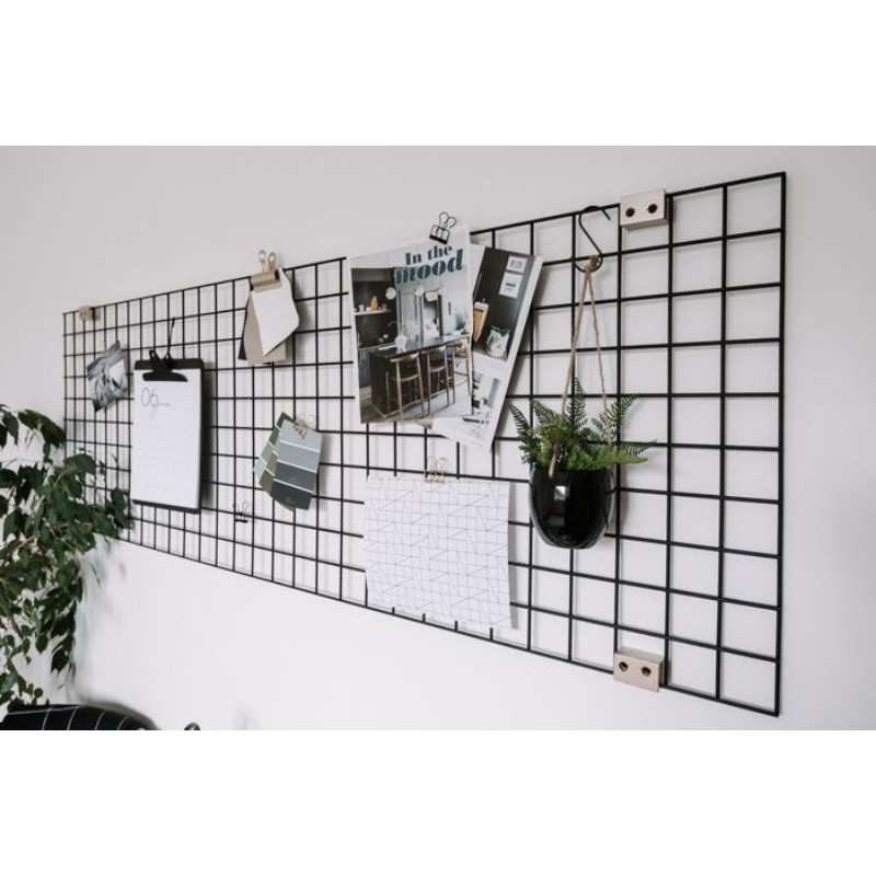 [BLACK] GRIDWALL | WIRE MESH | SCREEN WALL DECOR (30X120cm) | Shopee ...